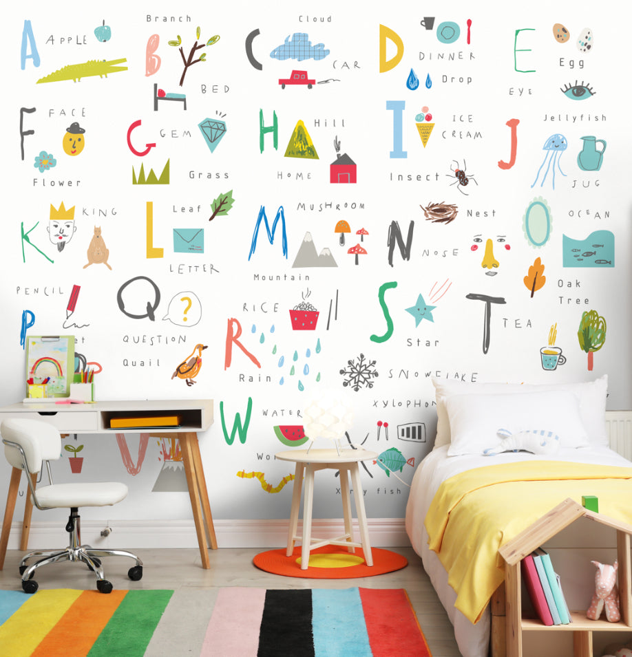 CHILDRENS ALPHABET ILLUSTRATIONS - Multi Bright – Origin Murals
