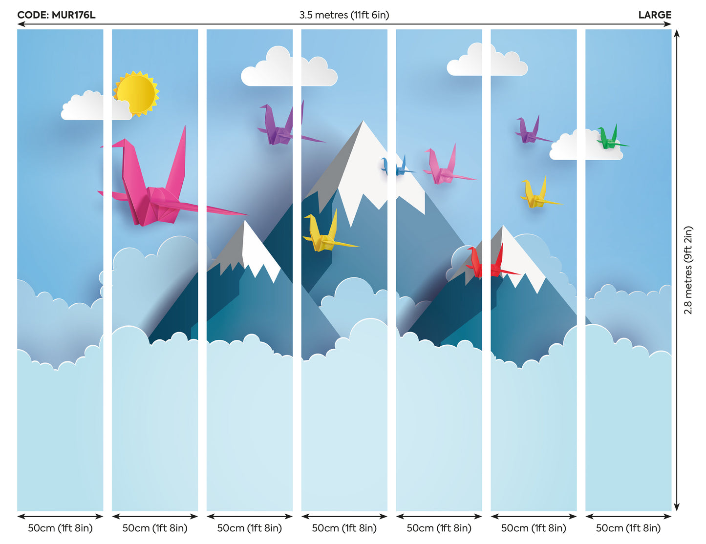 ORIGAMI MOUNTAINS - Powder Blue – Origin Murals