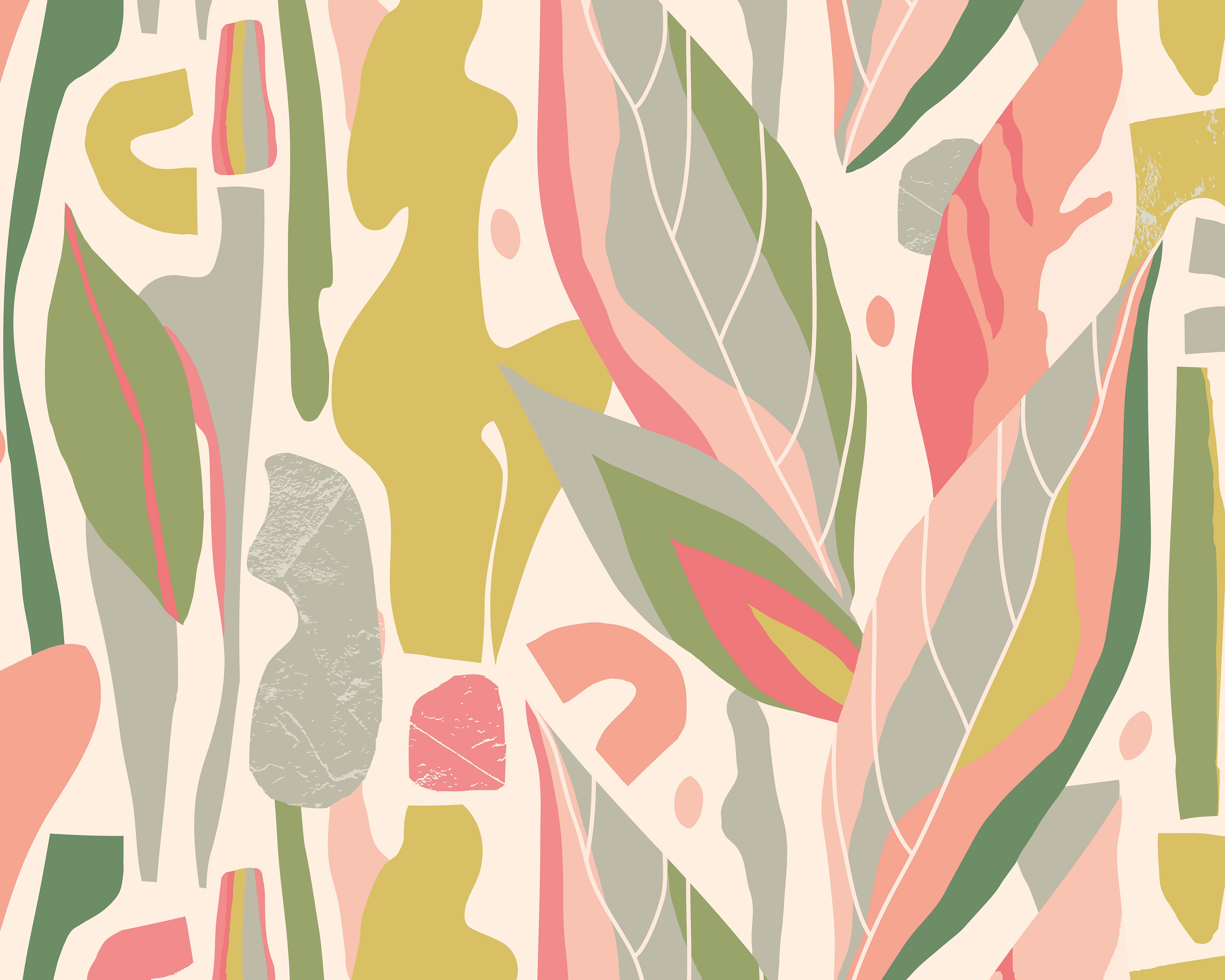 ABSTRACT LEAF SHAPES - Pink – Origin Murals