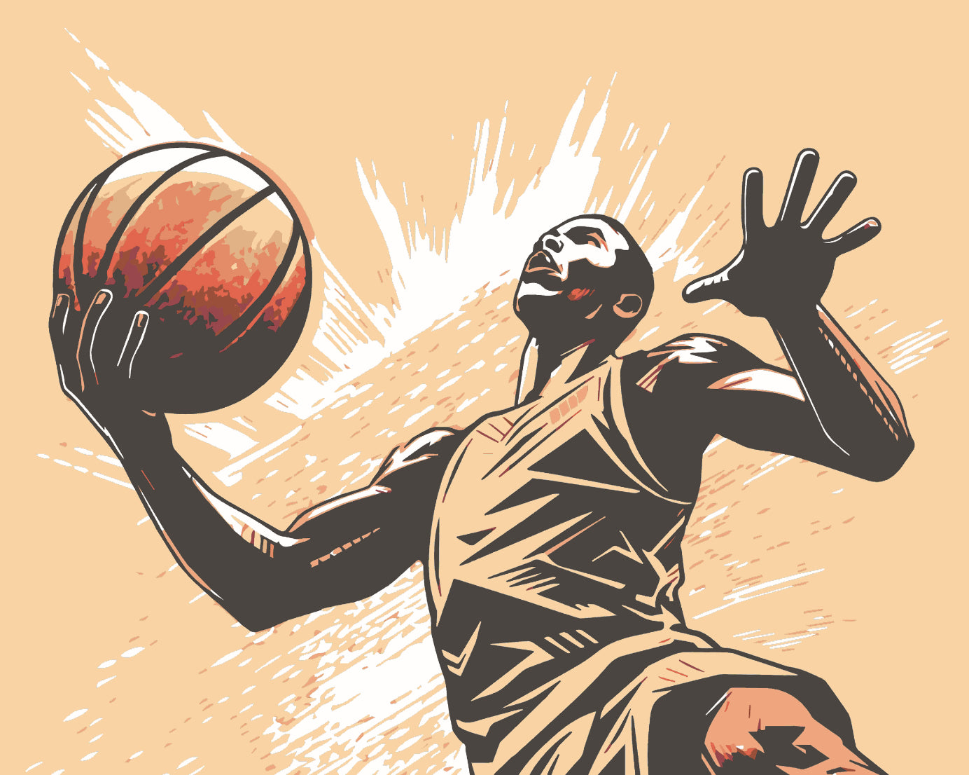 GRAPHIC BASKETBALL PLAYER - Orange – Origin Murals