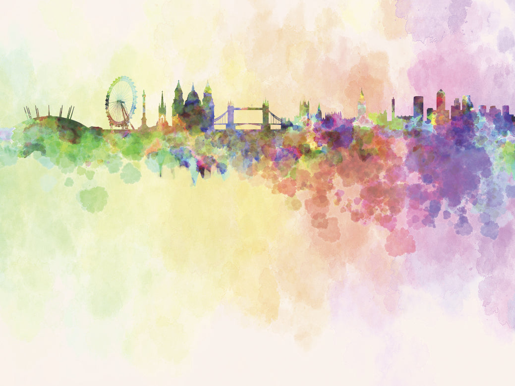 WATERCOLOUR LONDON SKYLINE - Multi – Origin Murals
