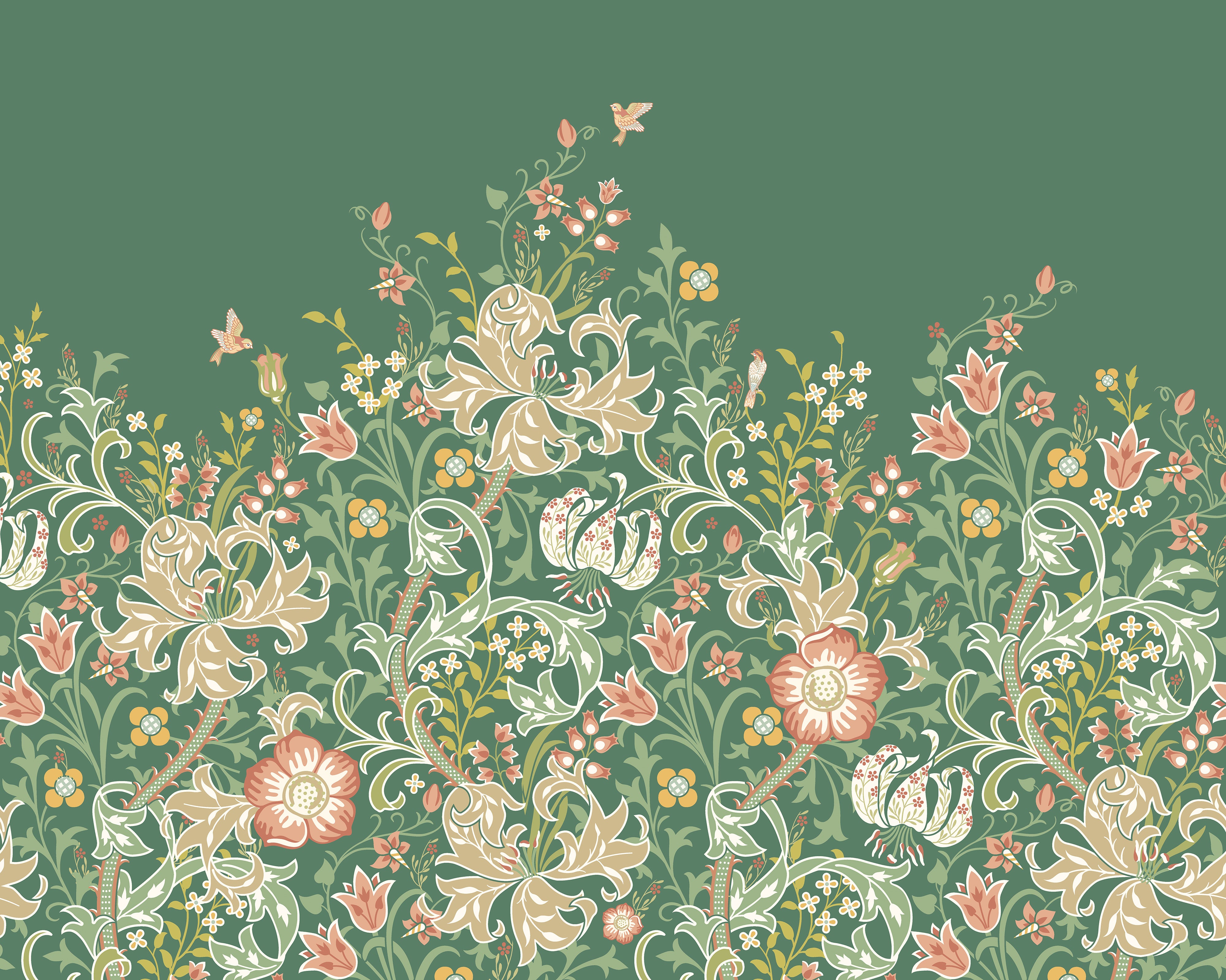 TRAILING LILY - Forest Green – Origin Murals