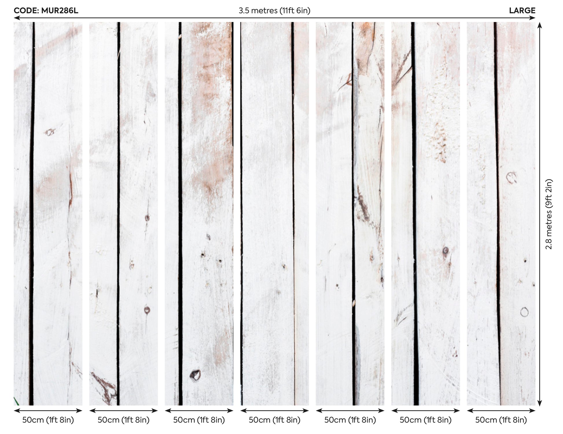 VINTAGE WOOD EFFECT - White – Origin Murals