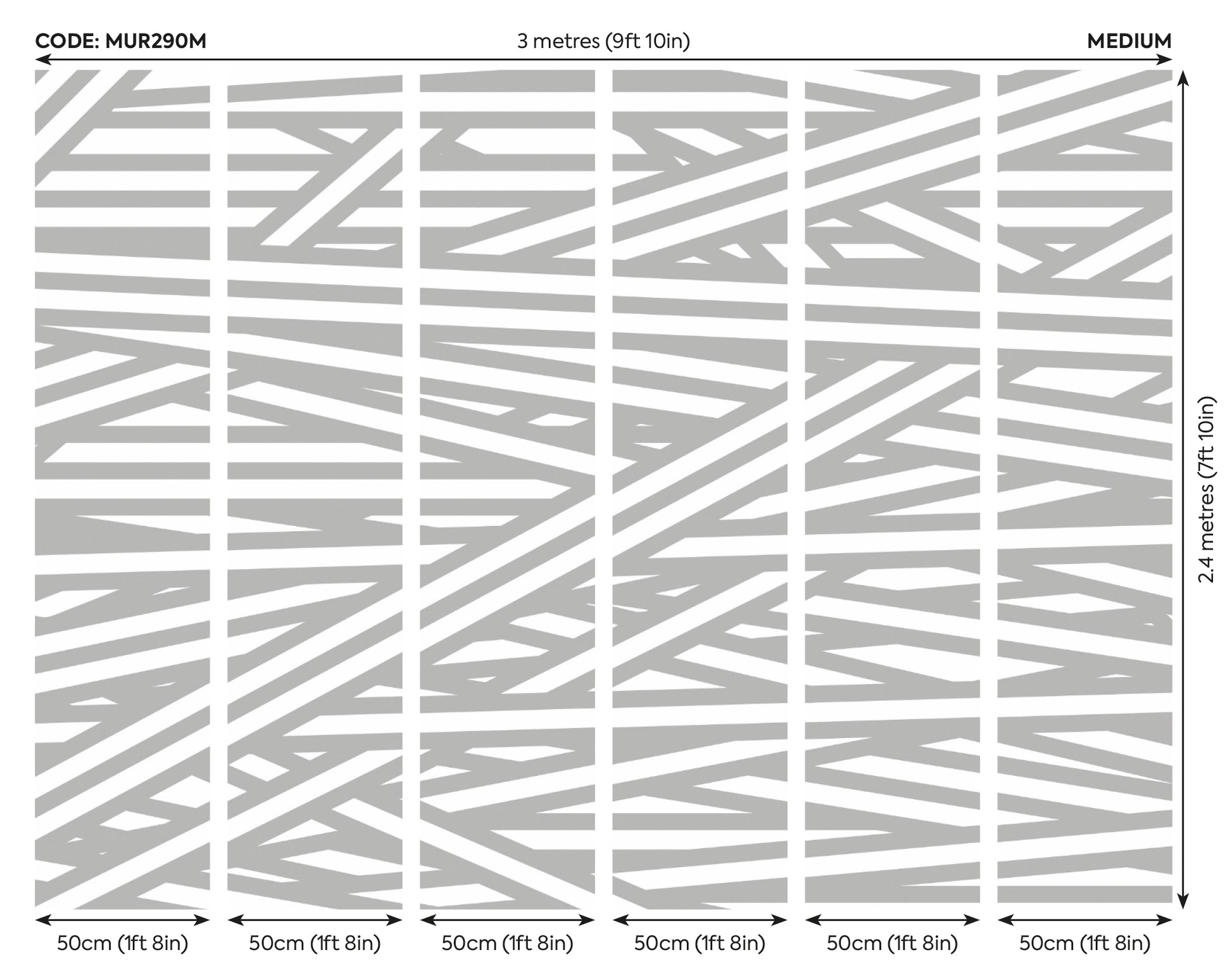 STRIPED CRISS CROSS PATTERN - Grey – Origin Murals