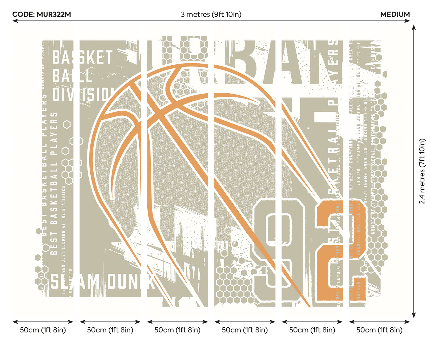 MODERN BASKETBALL - Grey – Origin Murals